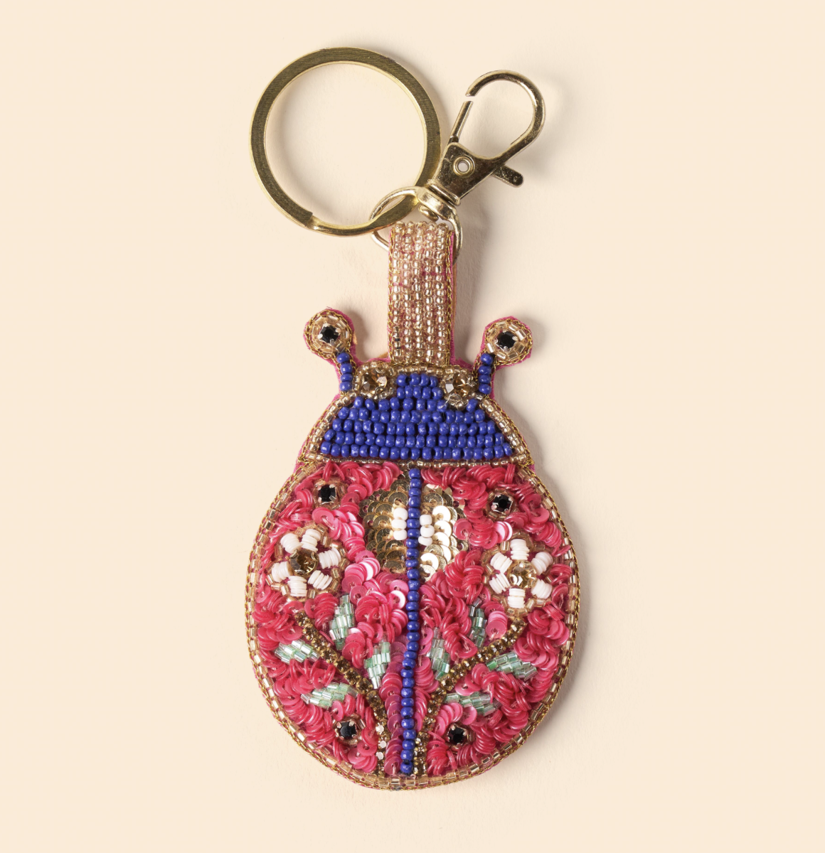 Keyring - Beaded Ladybird - - Liv's Solihull