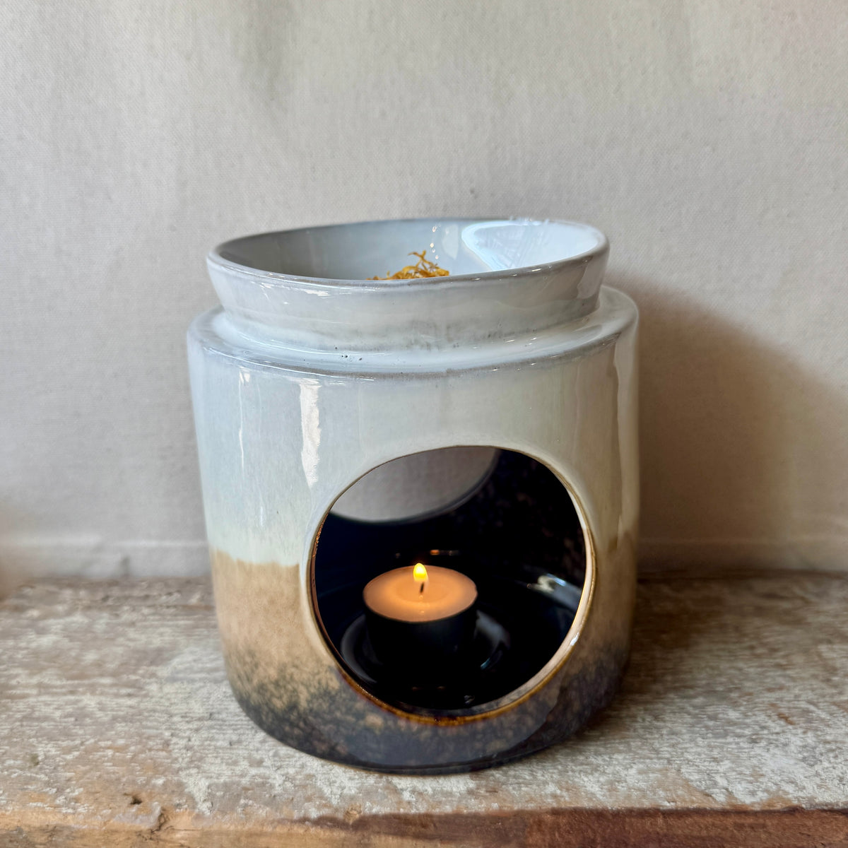 Oil Burner - Two Tone Earth Glaze - Wax Melts & Burners - Liv's Solihull