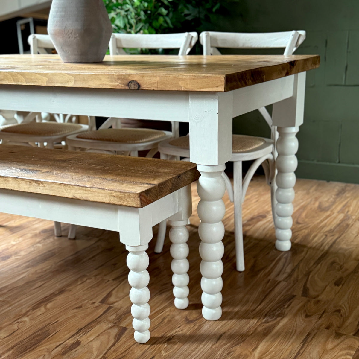 Sherwood Bobbin Leg Bench, Painted - - Liv's Solihull