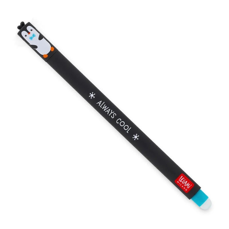 Legami Erasable Pen - Penguin , Turquoise Ink - - Liv's Solihull