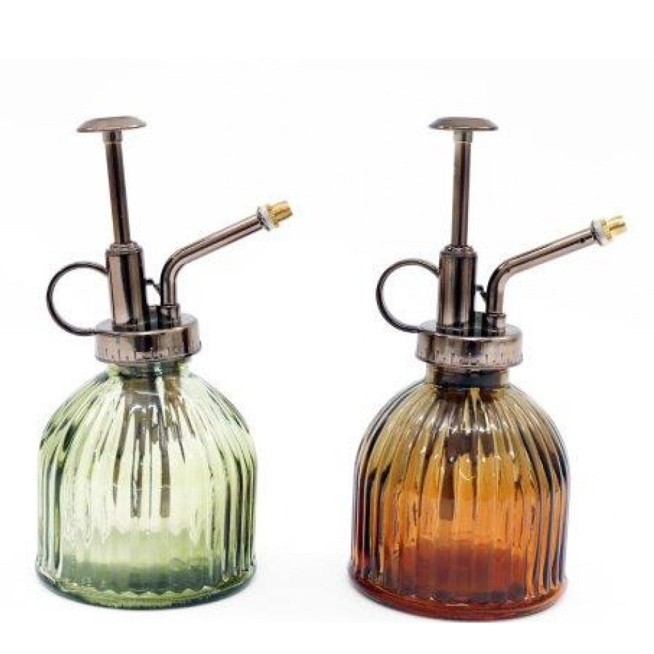 Water Spray Atomiser - Glass, Green/Amber - - Liv's Solihull