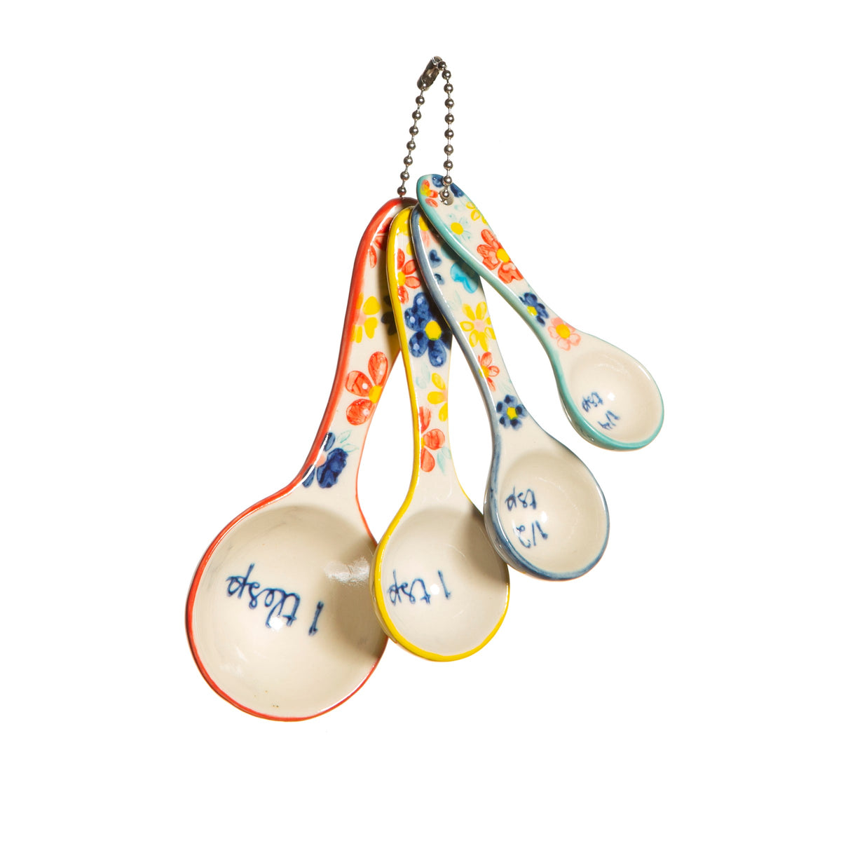 Measuring Spoons - Ceramic Folk Floral - - Liv's Solihull