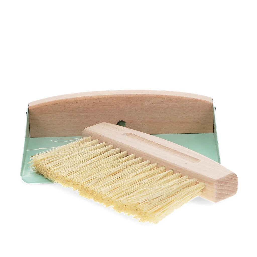 Table Top Dustpan & Brush - Pistachio Green - - Liv's Solihull