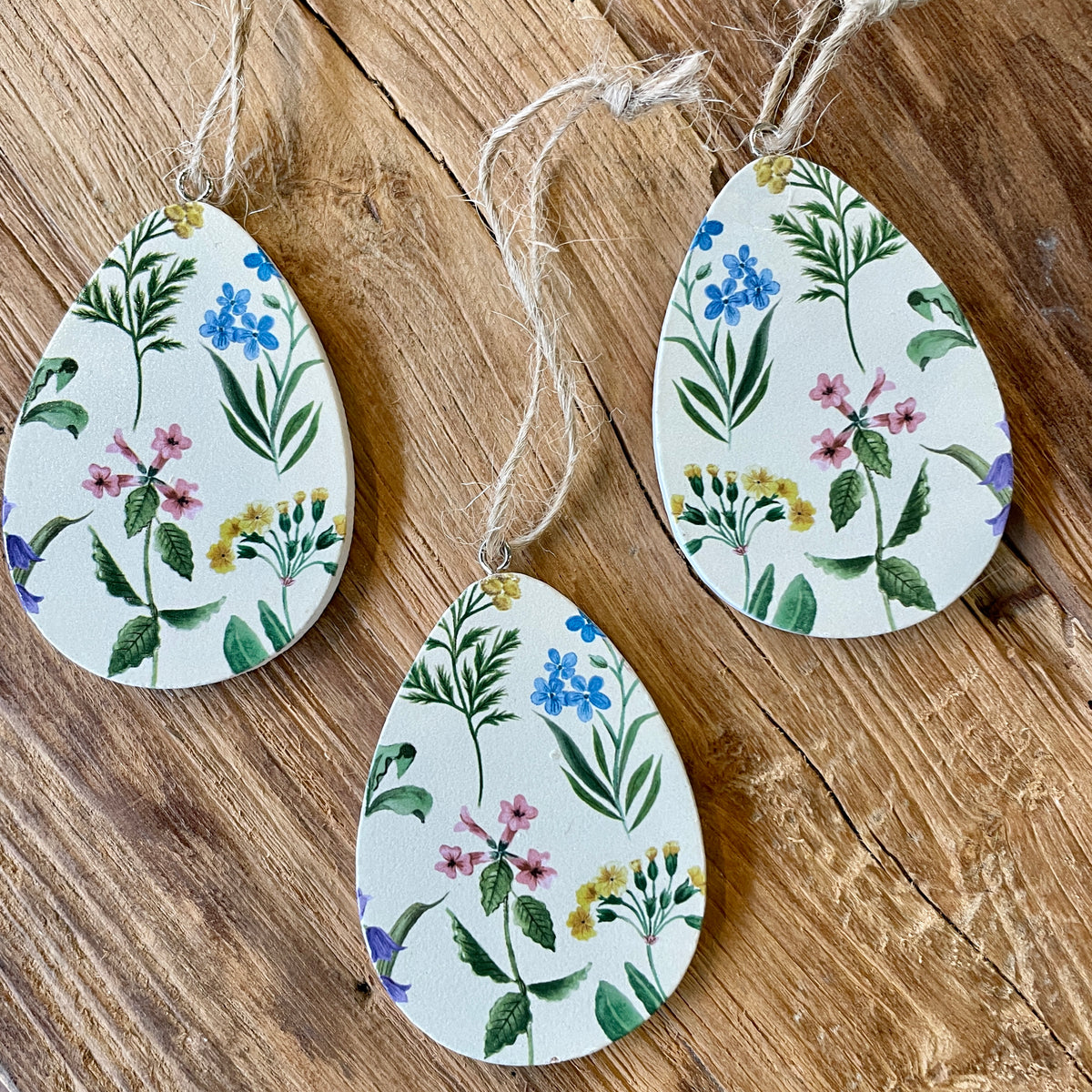 Spring Dec - Wildflower Wooden Egg - - Liv's Solihull
